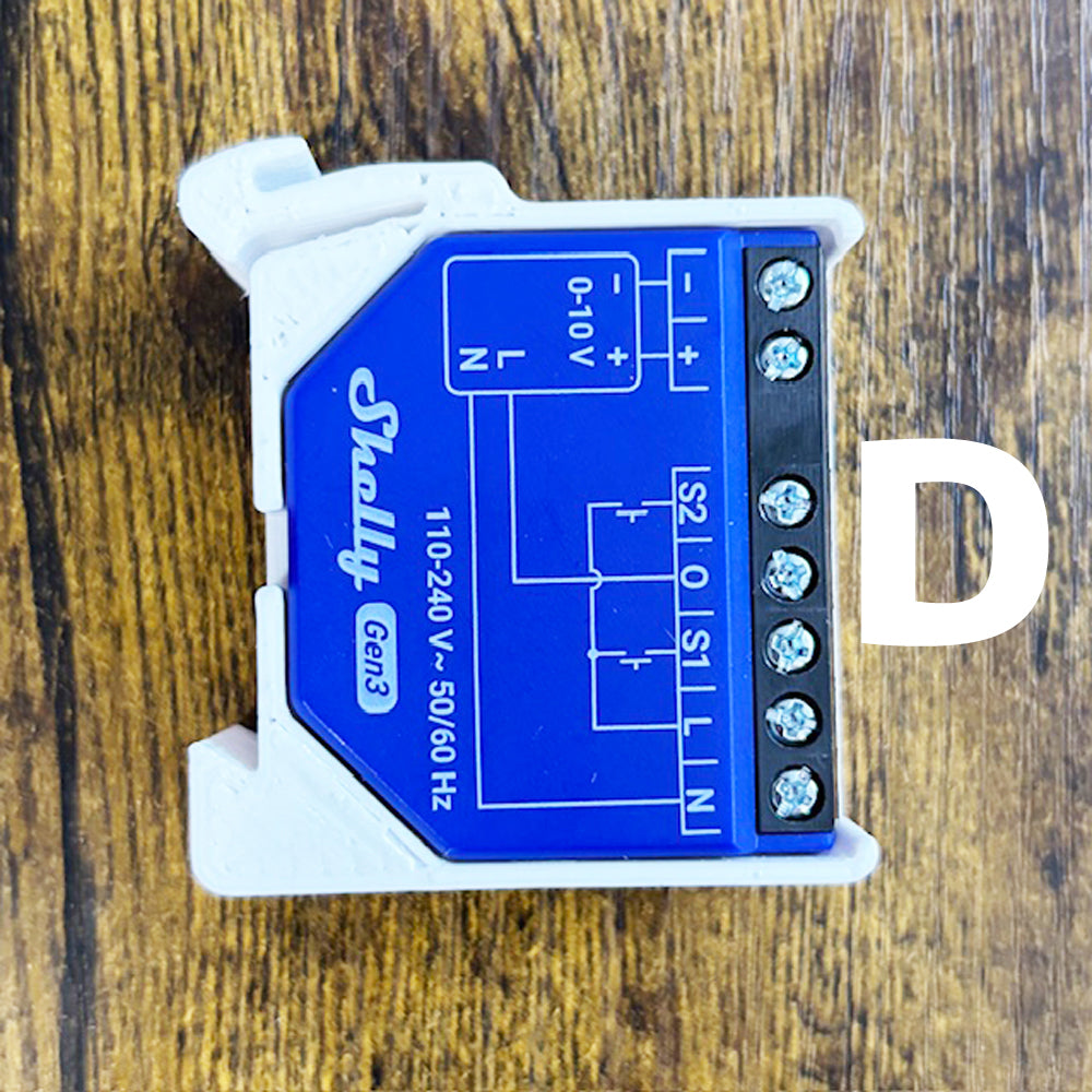 SINGLE DIN rail mount for Shelly 1L / Dimmer / RGBW2 – Shellyparts.de