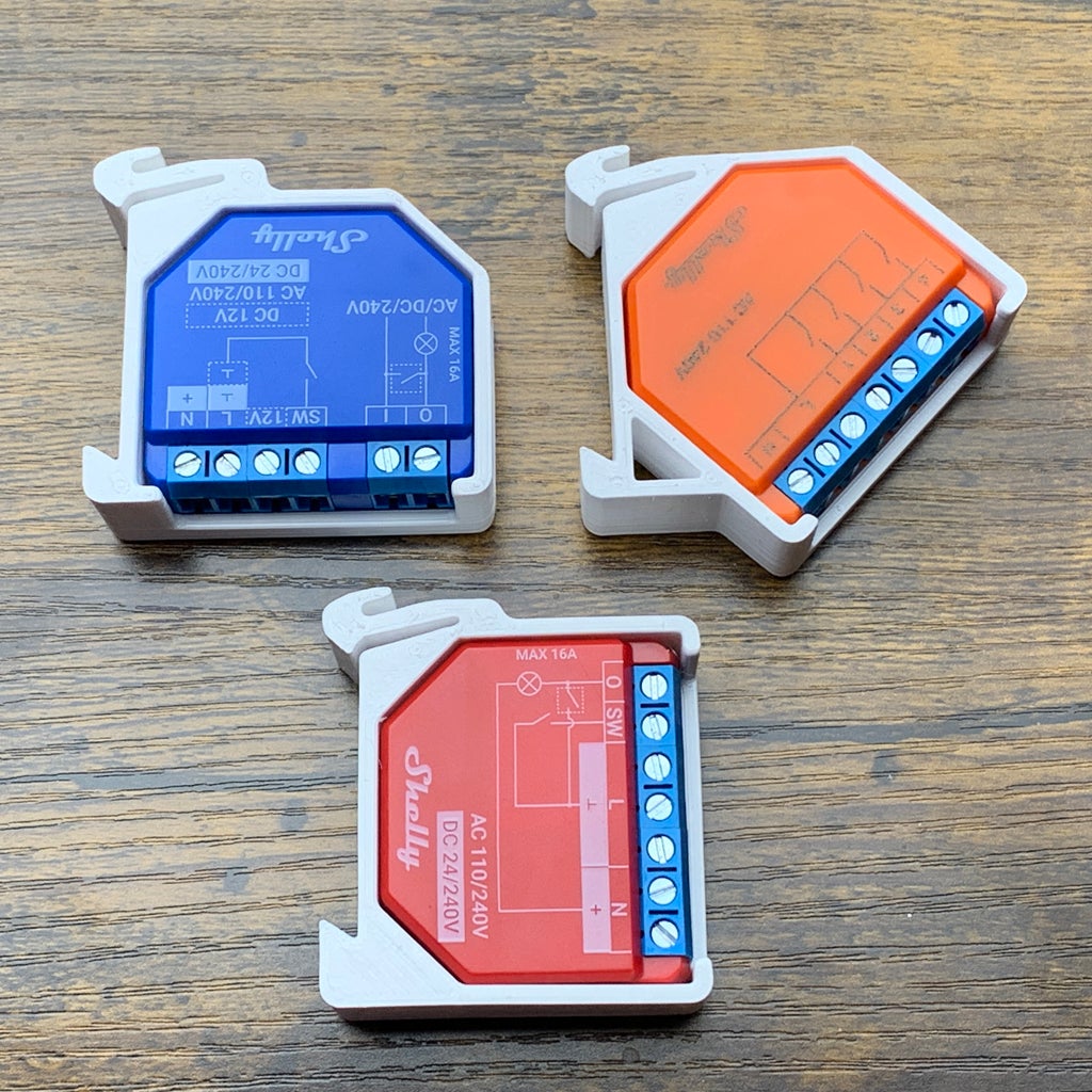 SINGLE DIN Rail mount for Shelly PLUS Series & Gen3/4 (except Dimmer 0 ...